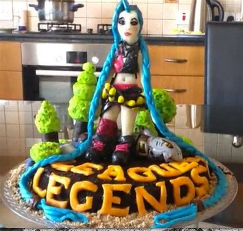 League Of Legends Cake Jinx Fondant Cake Birthday Birthday Cake
