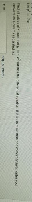 Solved Find All Values Of R Such That Y R X 2 Satisfies Chegg Com