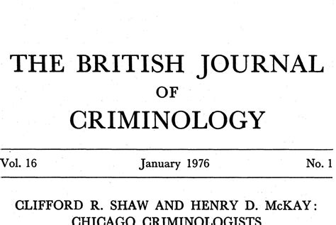 Pdf Shaw And Mckay Chicago Criminologists