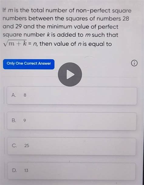 If M Is The Total Number Of Non Perfect Square Numbers Between The Square
