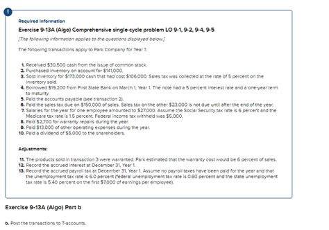 Solved Requlred Information Exercise A Algo Chegg Com