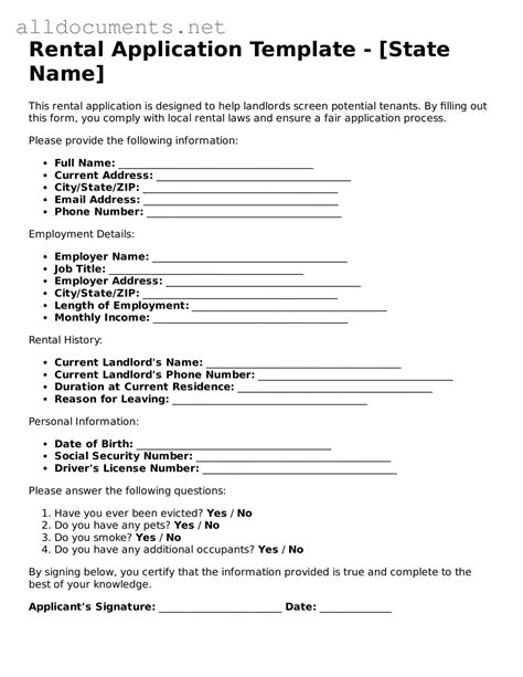 Valid Rental Application Forms ≡ Fillable Template