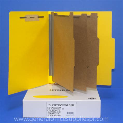 Partition Folder Letter 3 Divider Yellow General Office Supplies