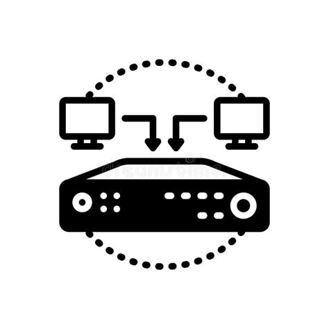 Black Solid Icon For Load Balancer Technology And Website Stock Vector Illustration Of Solid