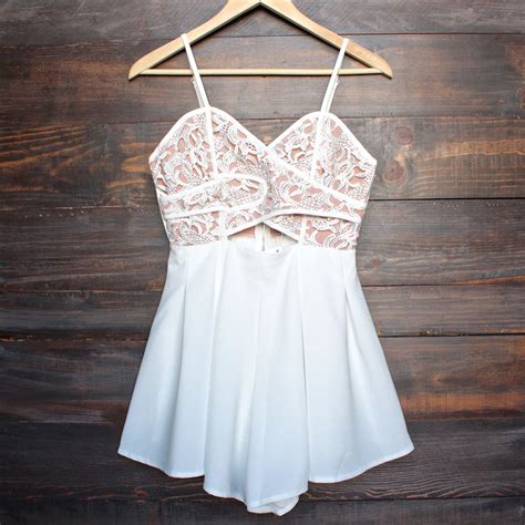 Final Sale Coco Lace Front Wrap Romper In Ivory Shop Hearts