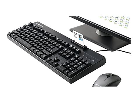 IOGEAR Integrated KeyboardCAC Reader USB Type A Interface Keys GKBSR TAA Office Depot