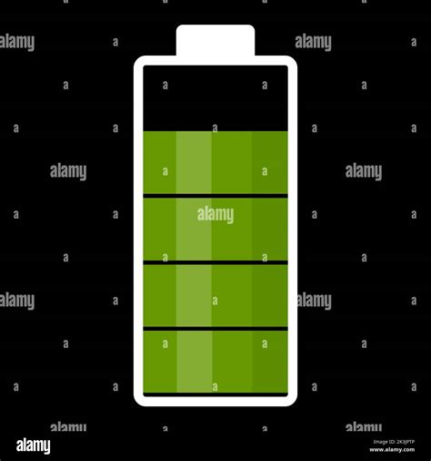 An Illustration Of A Nearly Full Battery Charge Green Color Vector Image Stock Vector Image