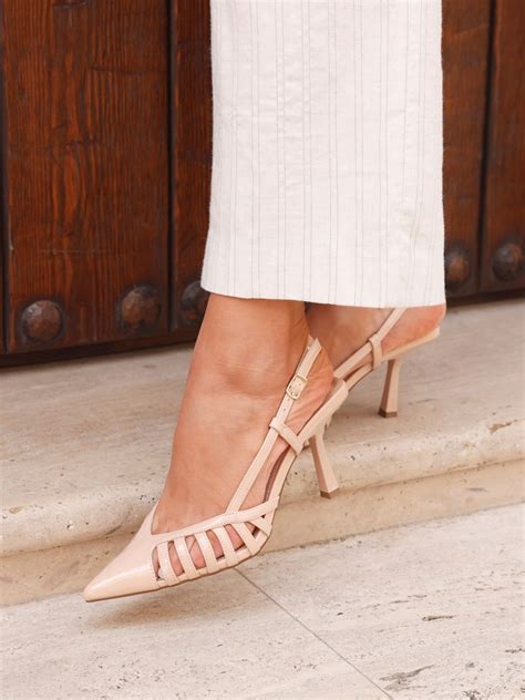 Buy Linzi Nude Alias Cut Out Slingback Court Heels From Next Usa
