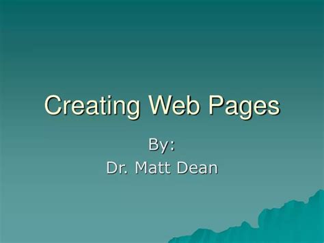 ppt creating web pages powerpoint presentation free download id