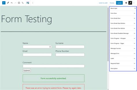 JetFormBuilder WordPress Form Block Style Settings Crocoblock