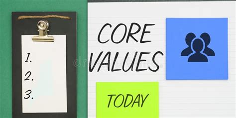 inspiration showing sign core values business approach belief person