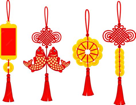 Premium Vector Set Of Chinese Traditional Lucky Knot Tassel Hanging