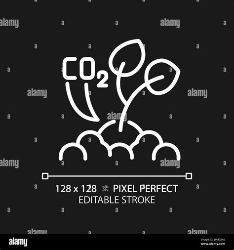 Sequestering Carbon White Linear Icon For Dark Theme Stock Vector Image