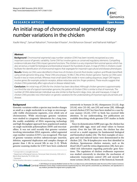 pdf an initial map of chromosomal segmental copy number variations in