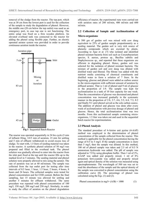 Degradation Of Phenol Using Sequential Batch Reactor Pdf