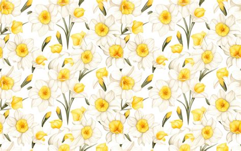 Premium Photo Daffodil Watercolor Seamless Pattern Background