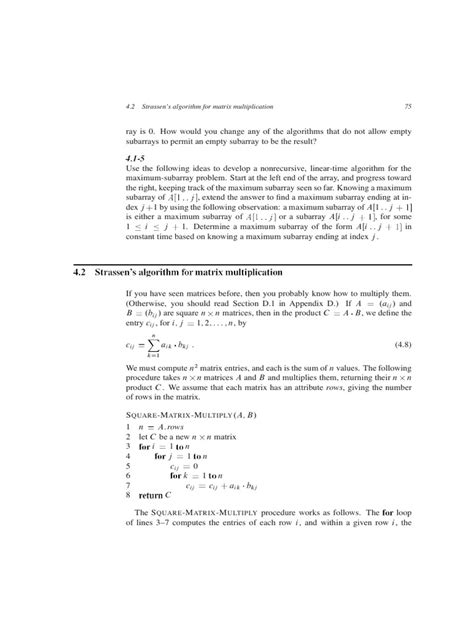 Strassen Pdf Matrix Mathematics Time Complexity