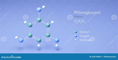 Phenol Molecular Structure 3d Flat Model Phenolic Acid Structural