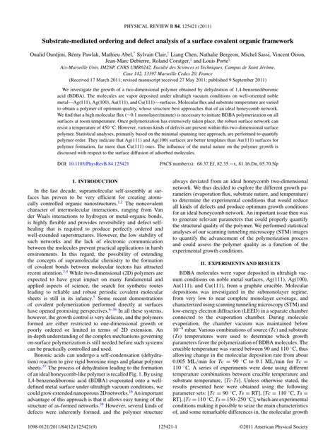 Pdf Substrate Mediated Ordering And Defect Analysis Of A Surface