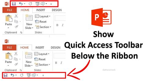 How To Move Quick Access Toolbar Below The Ribbon In Powerpoint Youtube