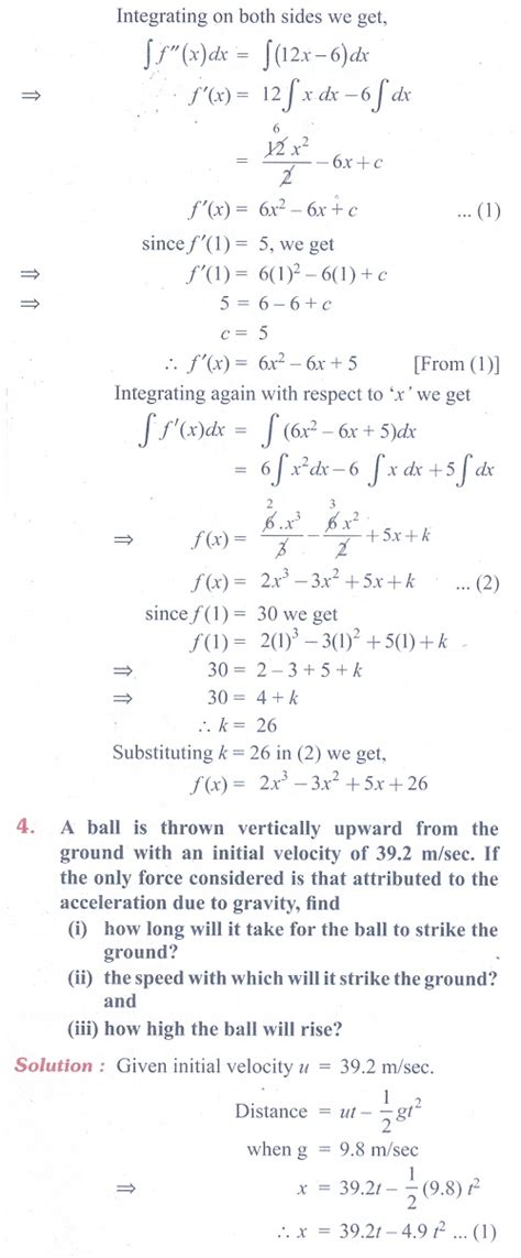 Exercise Simple Applications Of Integral Calculus Problem Questions With Answer