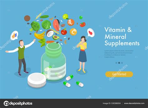 Ilustración Conceptual Plana Isométrica 3d Del Vector De Suplementos De
