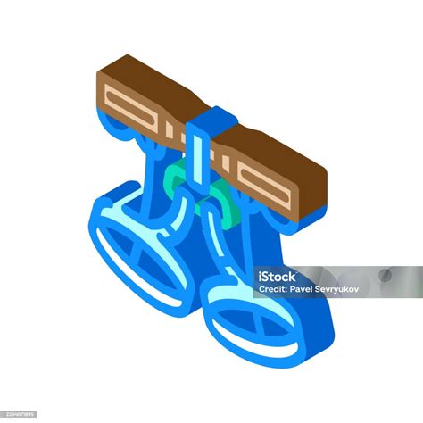 하네스 암벽 등반 아이소 메트릭 아이콘 벡터 일러스트 레이 션 3차원 형태에 대한 스톡 벡터 아트 및 기타 이미지 3차원 형태 가장자리 남십자자리 Istock