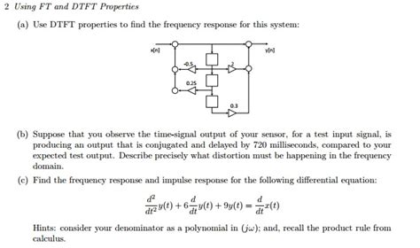 Solved 2 Using Ft And Dtft Properties A Use Dtft