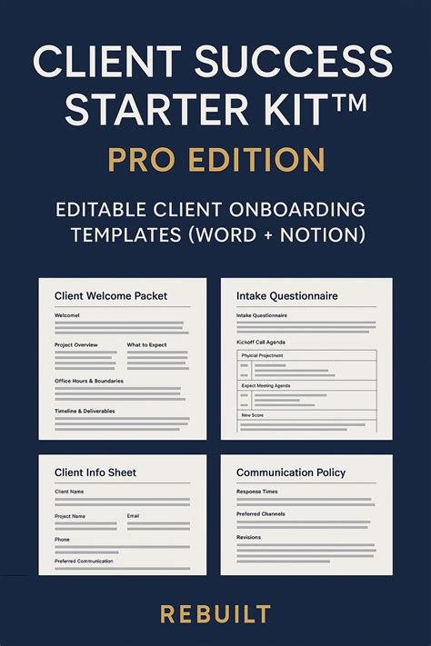Client Success Starter Kit™ Editable Client Onboarding Templates Word Notion