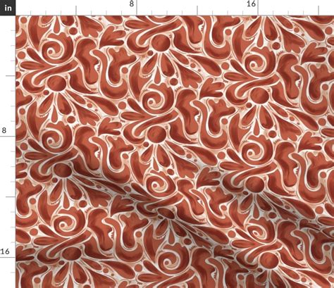 Warm Rust Brushed Abstract Small Scale Fabric Spoonflower