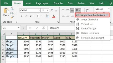 how to rotate text in cells in excel excel black book