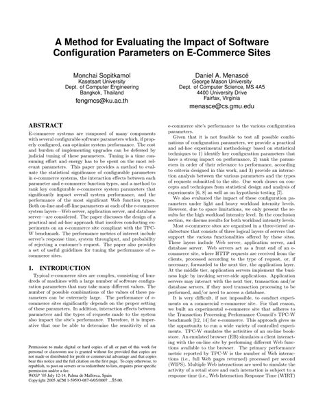 pdf a method for evaluating the impact of software configuration