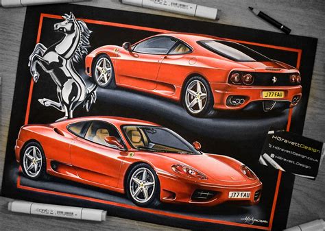 Hand Drawn Picture I Did Of A 360 For The Owner Drawn Using Copic Markers And Pencil Crayons On