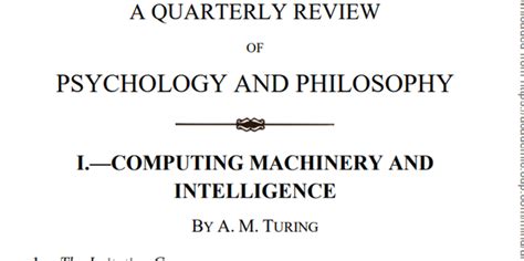 Alan Turing Computing Machinery And Intelligence