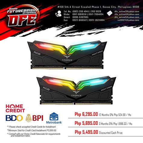 16gb2x8gb Team Nighthawk Rgb Gaming Memory Ddr4 3000 Black Dfestore