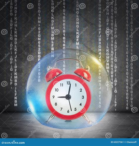 Red Alarm Clock In Bubble Stock Image Image Of Minute 65227361