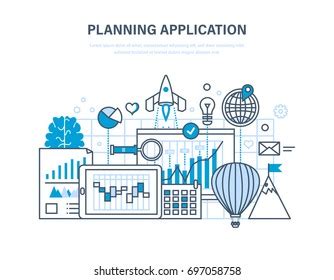 Planning Application Programming Coding Online Web Vector De Stock