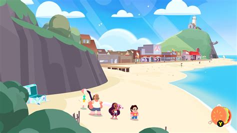 Steven Universe Steven Connie Maheswaran On Beach With Background Of