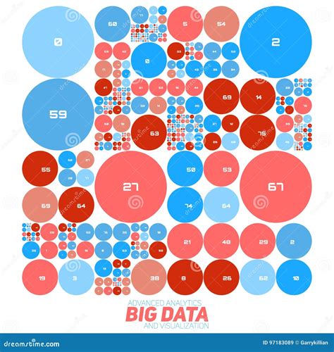Vector Abstract Colorful Financial Big Data Graph Visualization Futuristic Circles Infographics