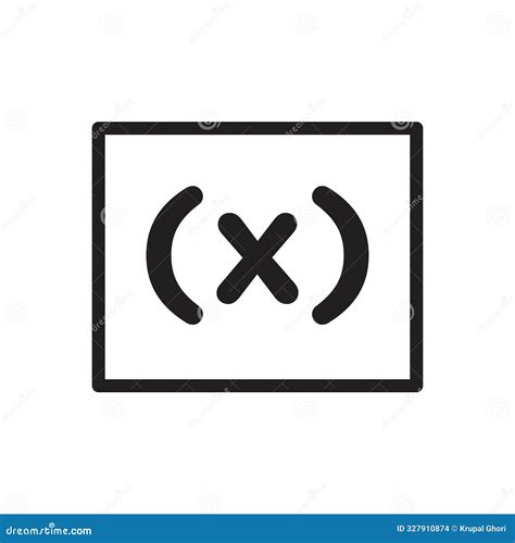 Variable Symbol Icon Black Line Art Vector Logo Stock Vector