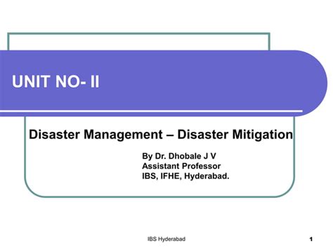 Unit No 02 Dmdisaster Mitigation Ppsx Civil Engineering Industry Industries