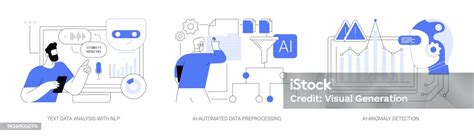 Ai Automation In Data Analysis Abstract Concept Vector Illustrations