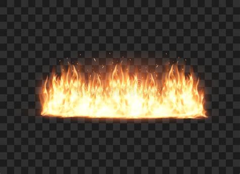 Illustration Of Burning Fire Flame On Black Background Stock Vector