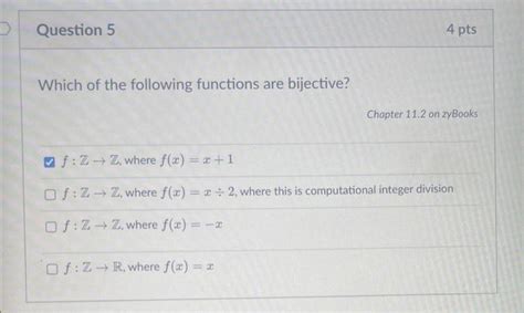 solved which of the following functions are bijective