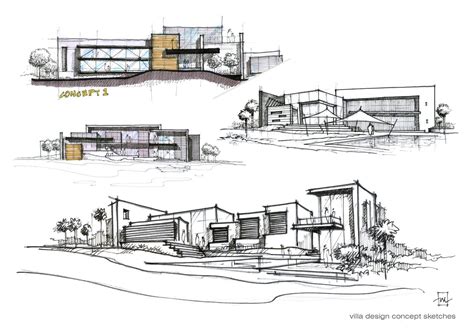 Villa Design Concept Sketches Atelier2 Sketching Pinterest Villa Design Sketches And Villas