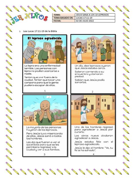 Jesus San A Los 10 Leprosos Escuela Dominical Nº1 Pdf