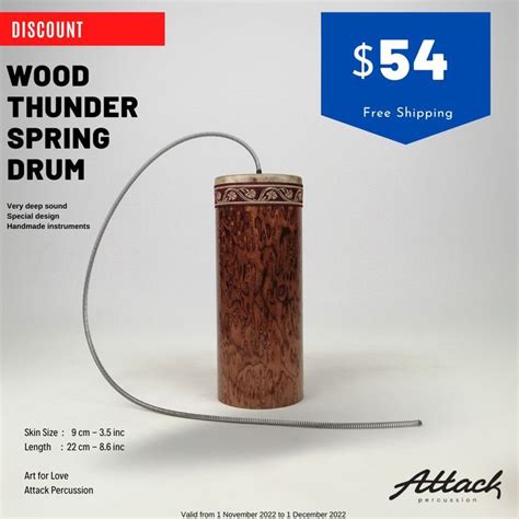 Thunder Spring Drum With Natural Skin Percussion Effect Etsy