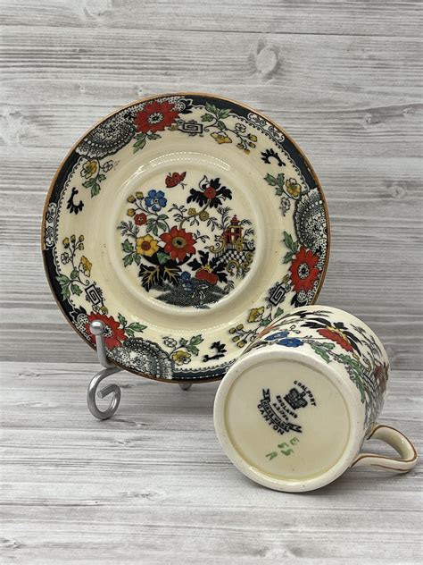 Y593 Фарфоровая антикварная кофейная пара Винтаж Coalport Англия