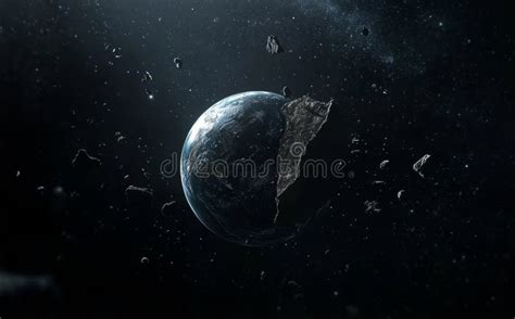 A 3d Illustration Of The Moon Exploding High Quality Digital Art In 5k A Realistic