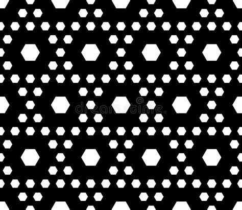 Monochrome Seamless Pattern Texture With Hexagons Stock Vector Illustration Of Black Endless